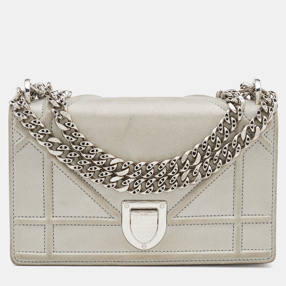 Dior | Bags | Dior Grey Shimmering Leather Mini Ama Crossbody Bag ...